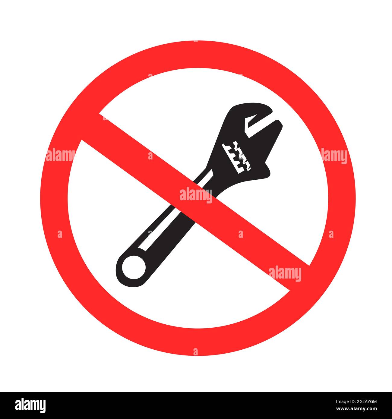do not work with adjustable wrench sign Stock Vector Image & Art - Alamy