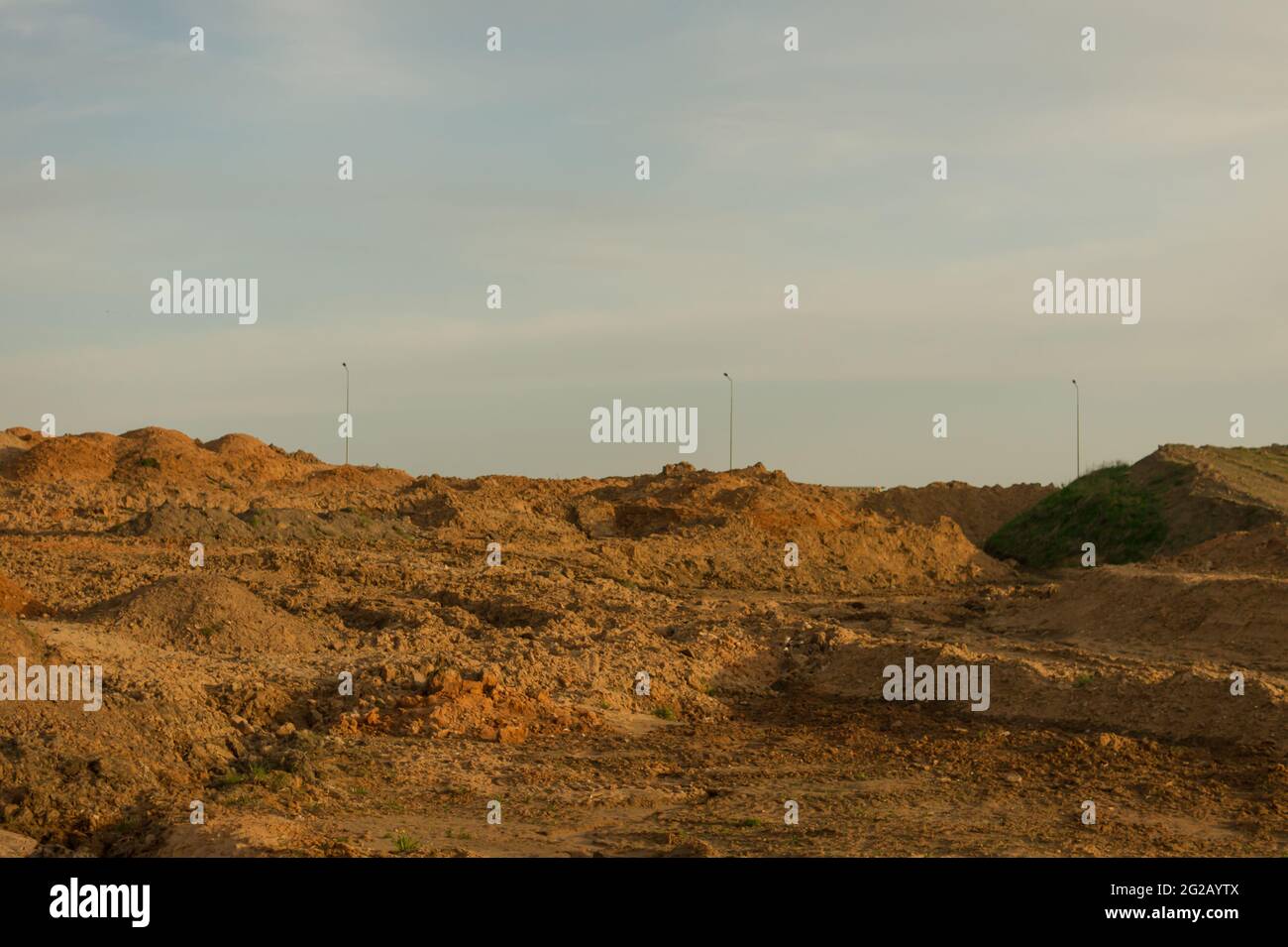 Industrial sand quarry. Sand pit. Sand special for construction ...