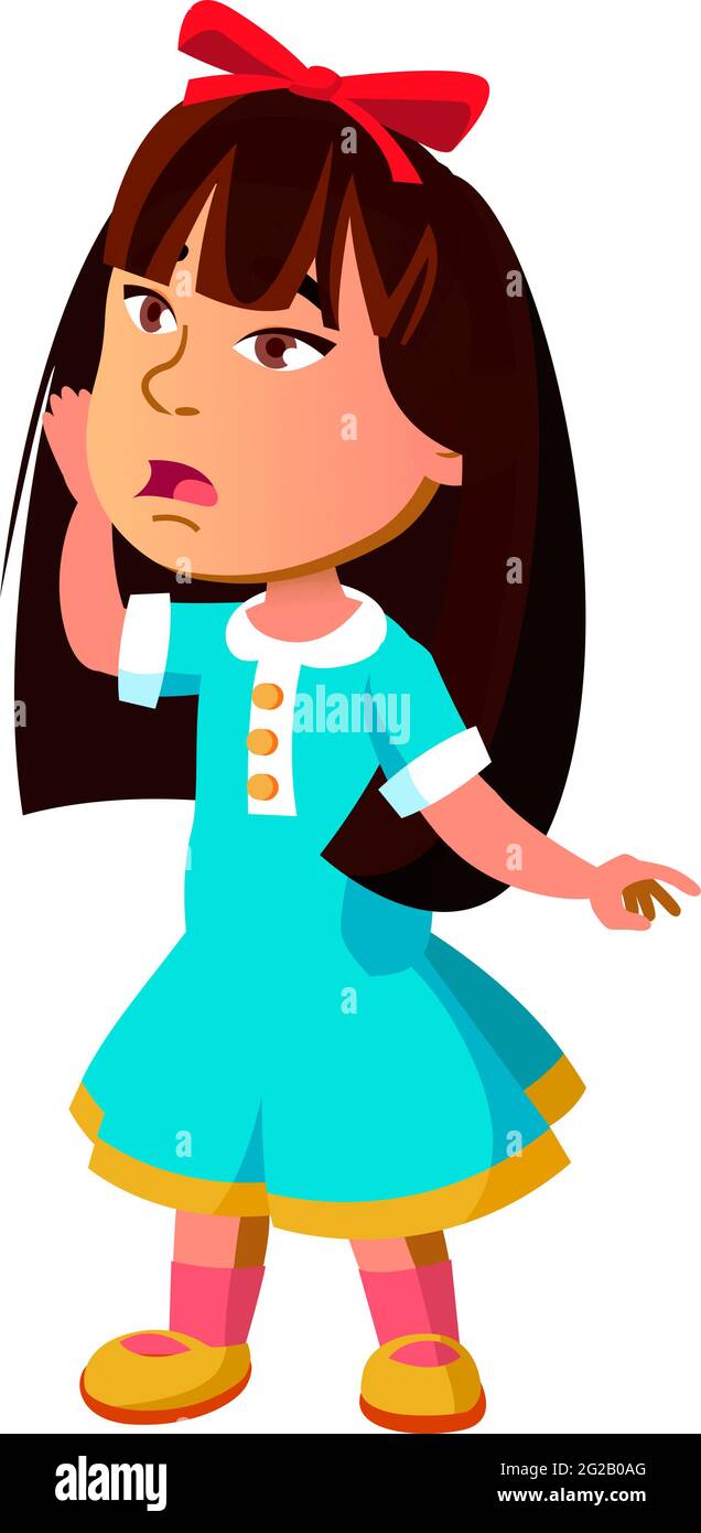 shocked small girl saw santa claus in mall cartoon vector Stock Vector ...