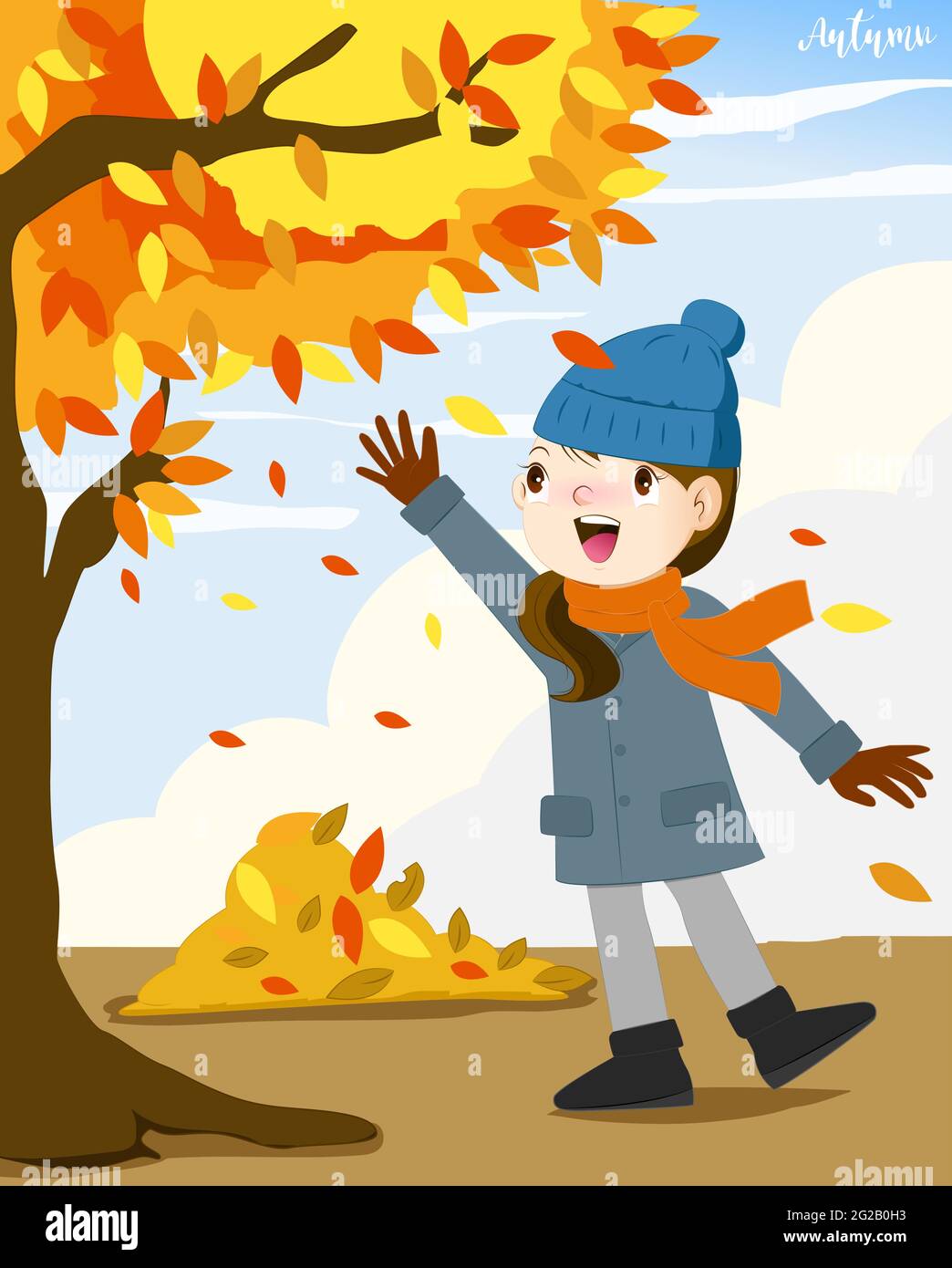 Autumn woman outdoor girl Stock Vector Images - Alamy