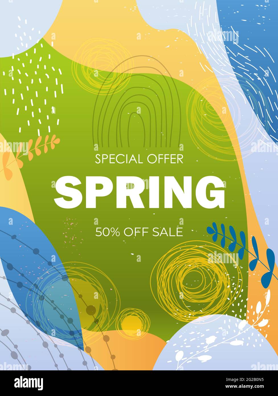 seasonal spring sale banner flyer or greeting card with decorative ...