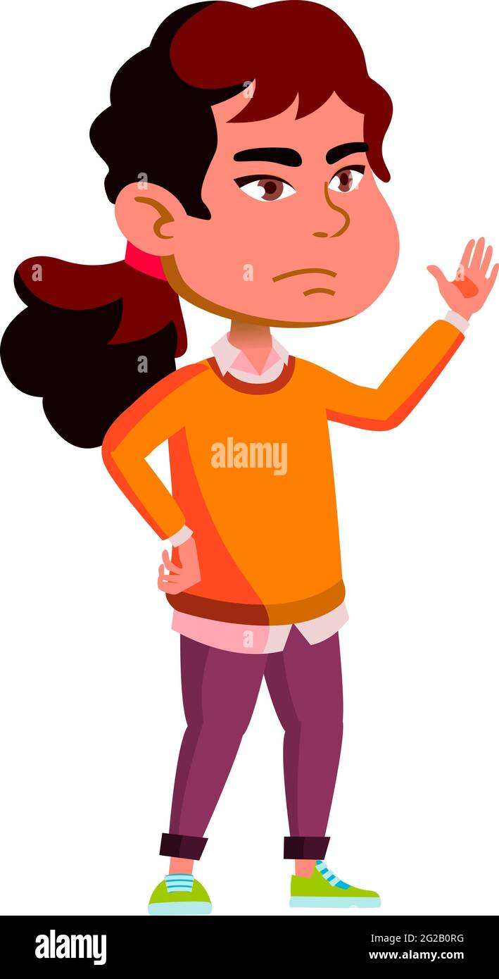 sad girl hurt palm on playground cartoon vector Stock Vector Image ...