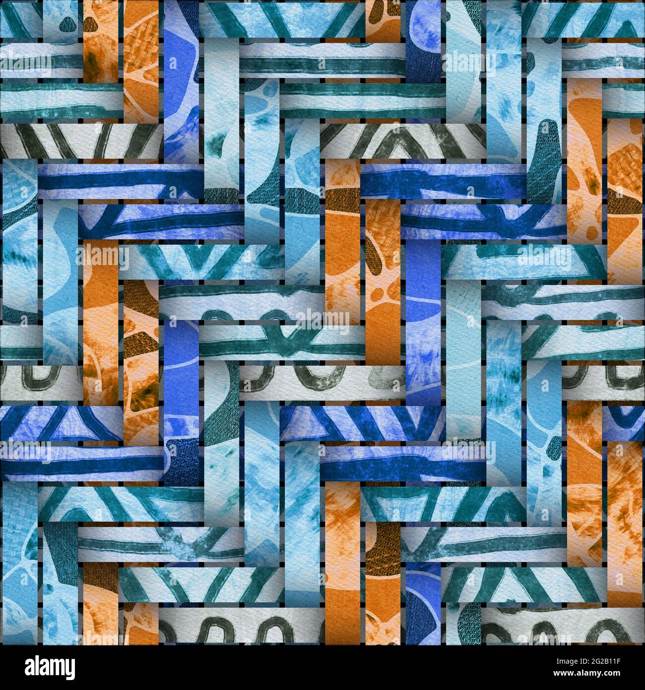 Seamless weave strip colorful ribbon pattern print Stock Photo - Alamy