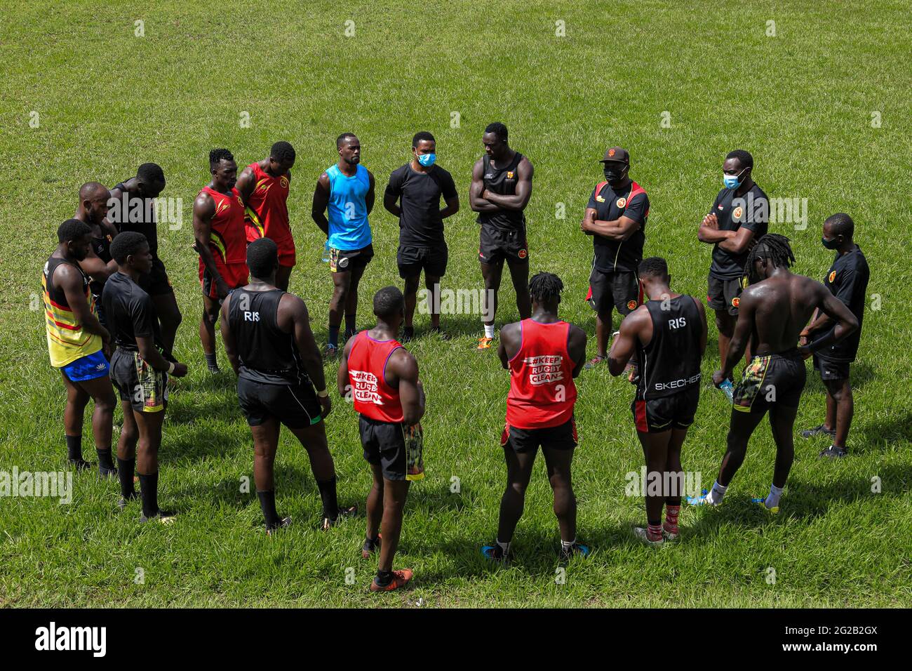 Kampala, Uganda. 9th June, 2021. Players of Uganda national rugby ...
