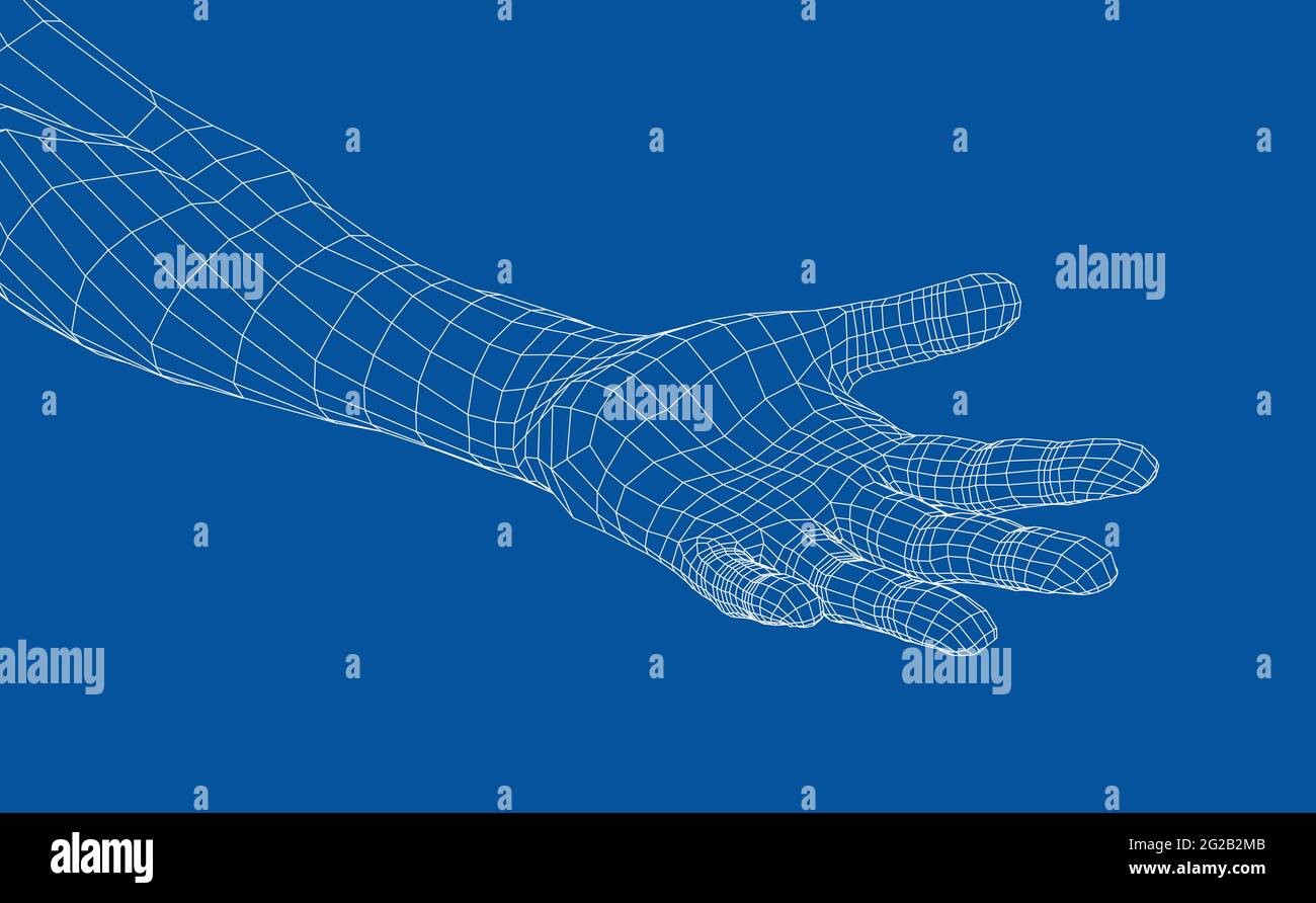 Open palm hand gesture of male hand. Vector Stock Vector Image & Art ...