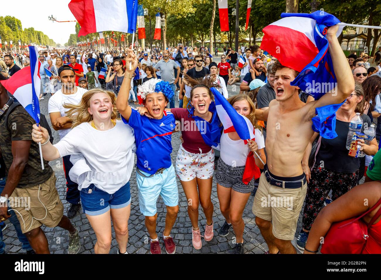 Crowd red white flag football hi-res stock photography and images - Alamy