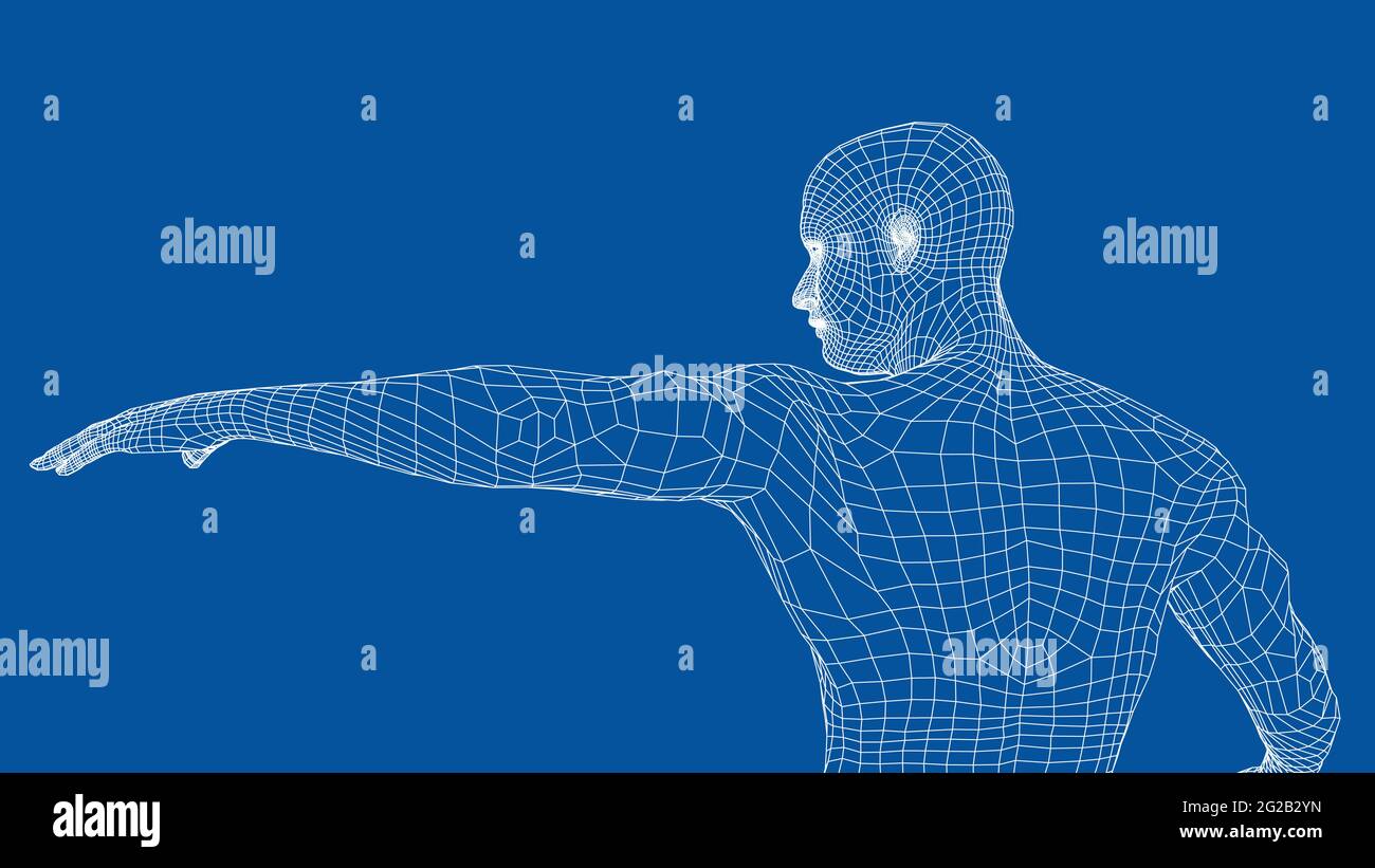 Wireframe human head in Stock Vector Images - Alamy