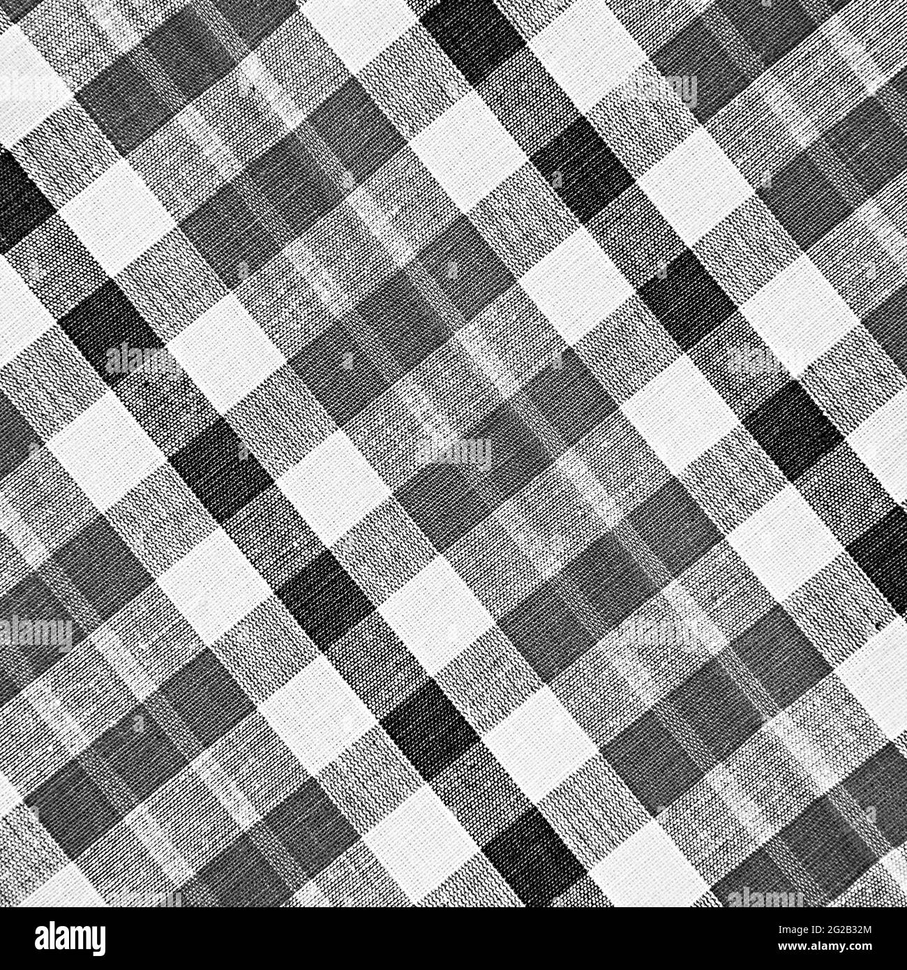 Checker fabric background textile Black and White Stock Photos & Images ...