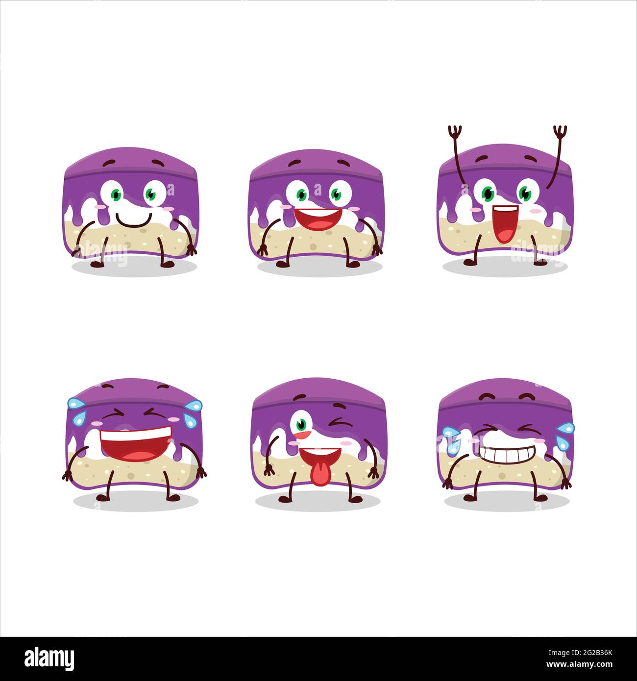 Cartoon character of grapes cake with smile expression. Vector ...