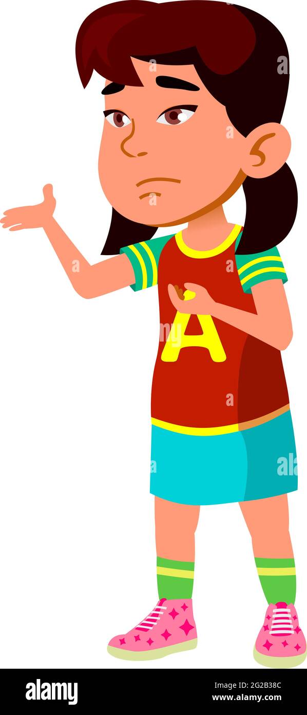 sad girl supporter feel indignant of soccer team play cartoon vector ...