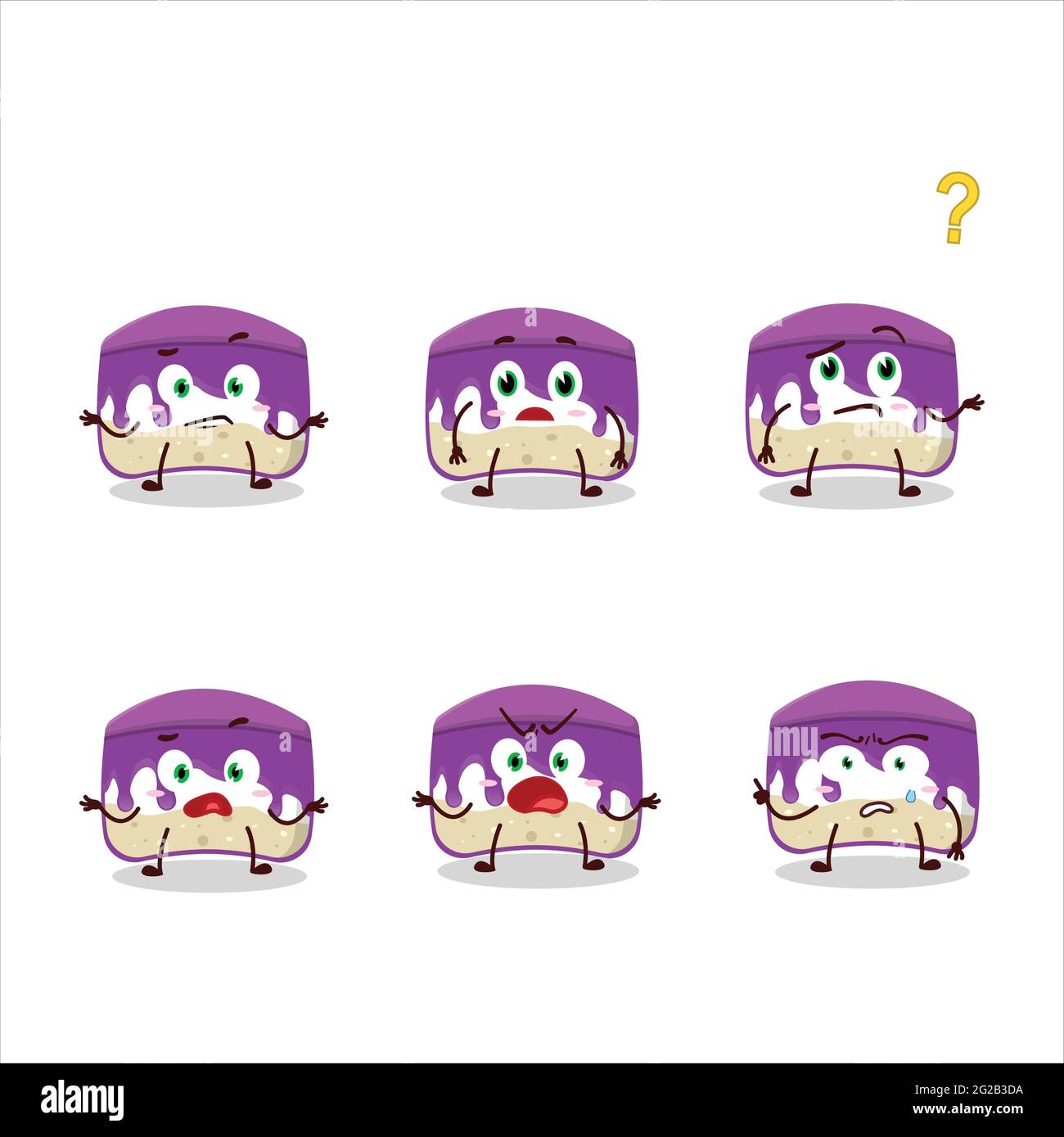 Cartoon character of grapes cake with what expression. Vector ...