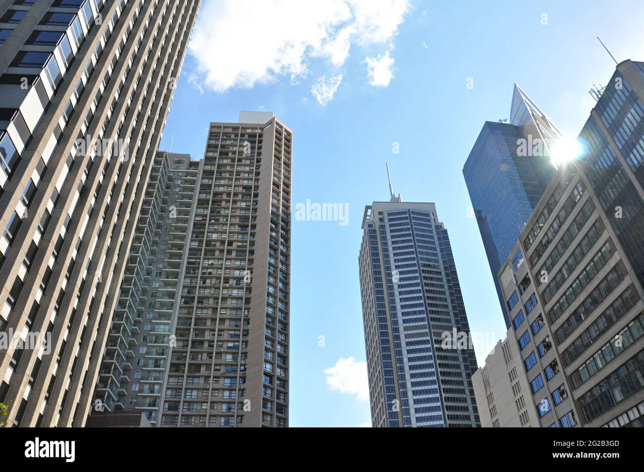 Group of building in blue sky background Stock Photo - Alamy