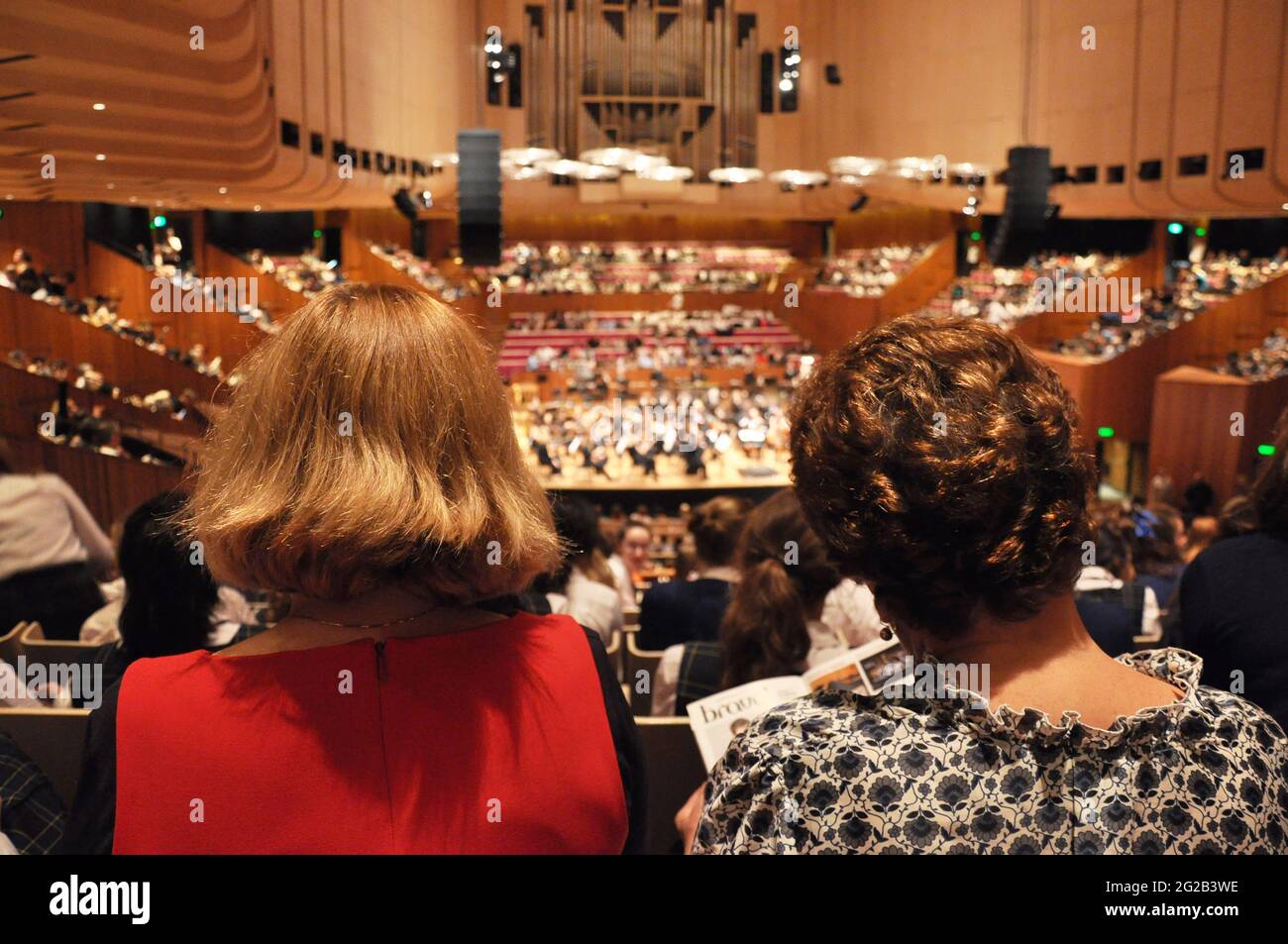 People watching symphony orchestra performing in the concert hall Stock ...