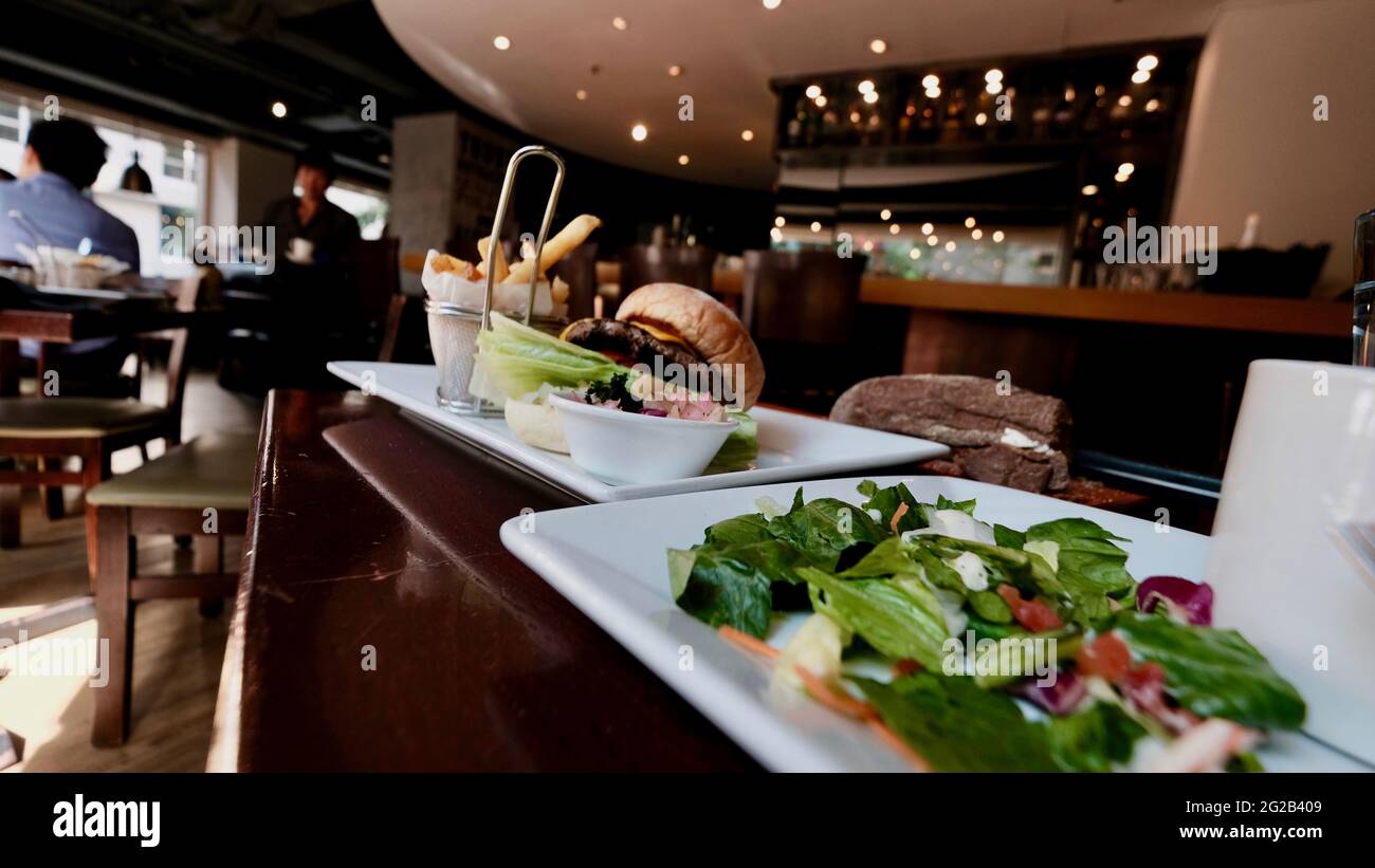 Eating out hamburger casual modern cool thing trendy dinning sit down ...