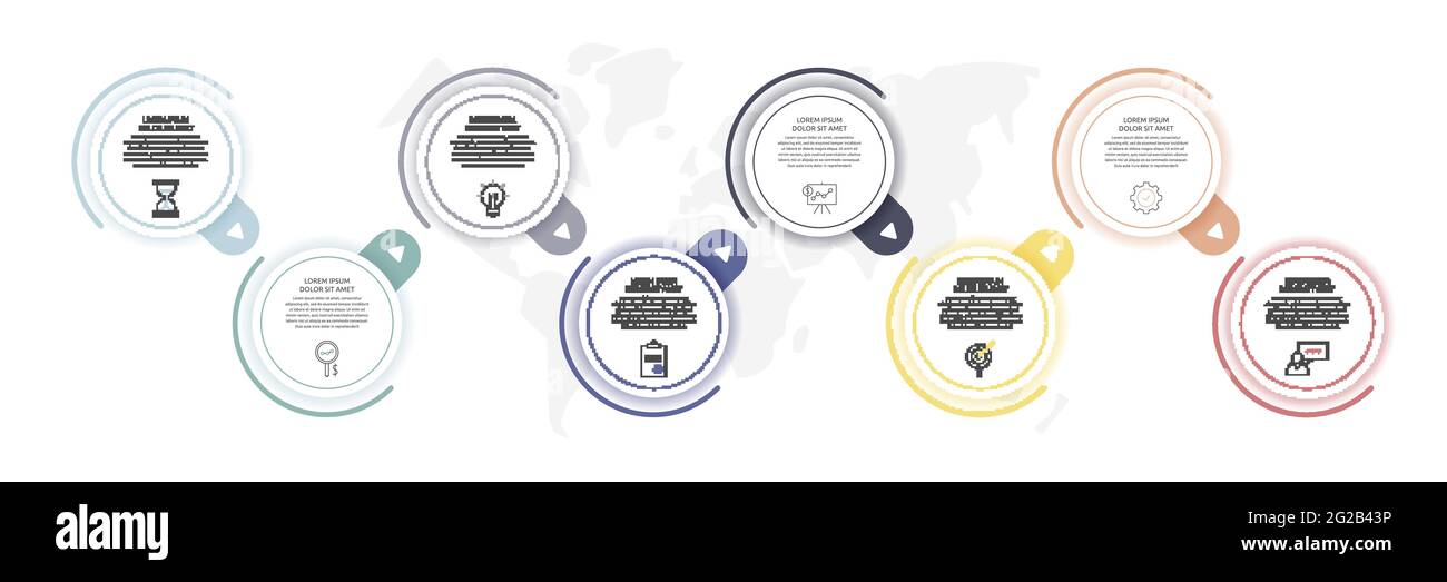 Infographic circles with arrows. Vector business concept of 8 steps by ...