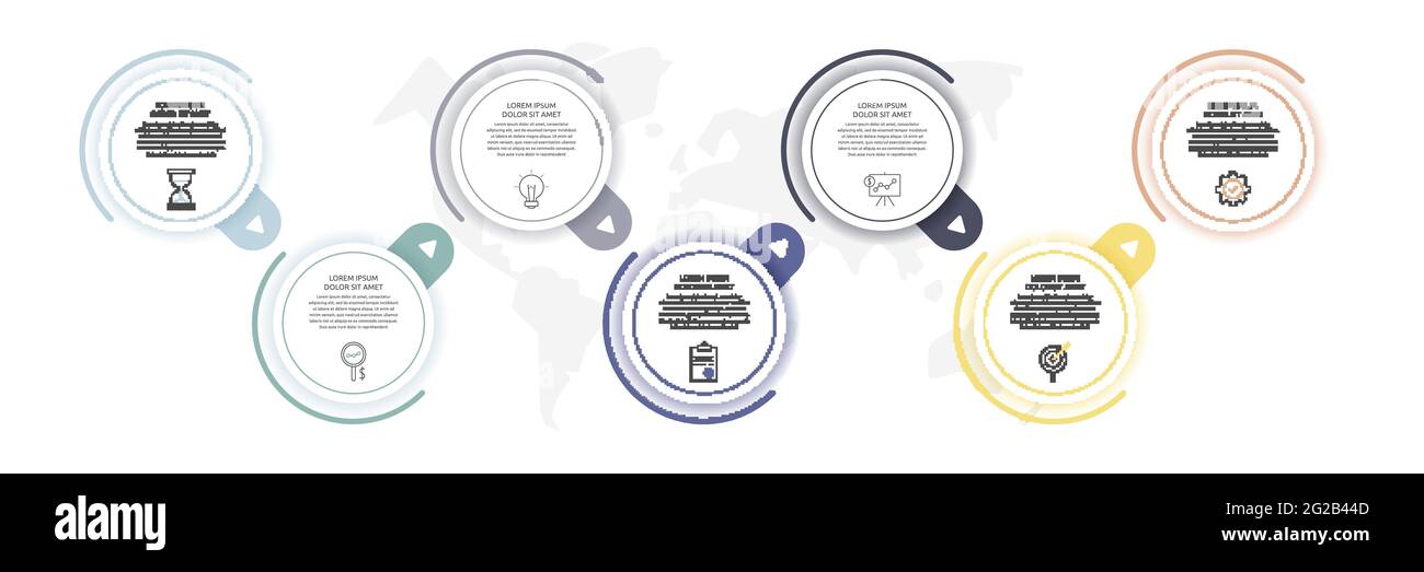 Infographic circles with arrows. Vector business concept of 7 steps by ...