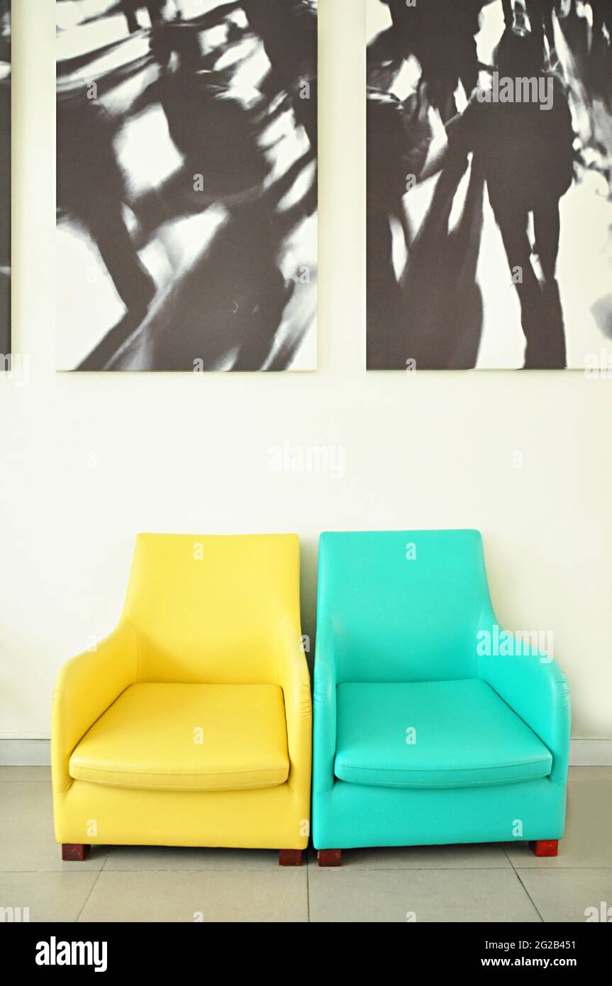 Colorful sofa seats Stock Photo - Alamy