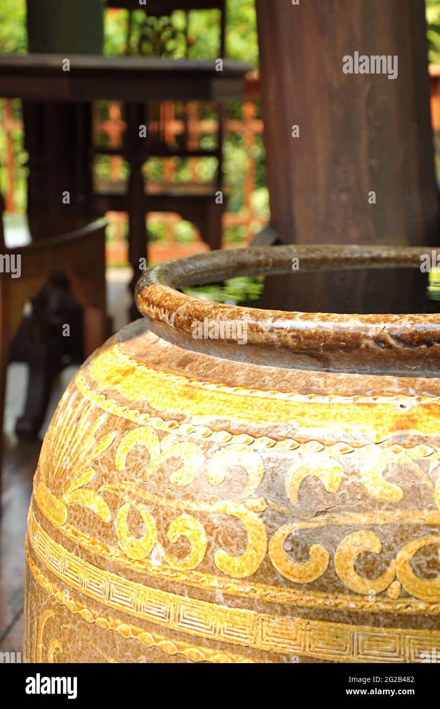 Old jar full of water Stock Photo - Alamy