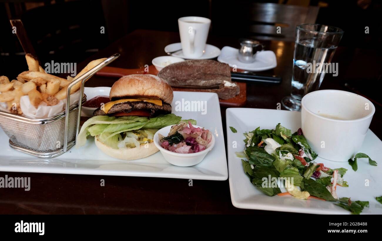 Eating out hamburger casual modern cool thing trendy dinning sit down ...