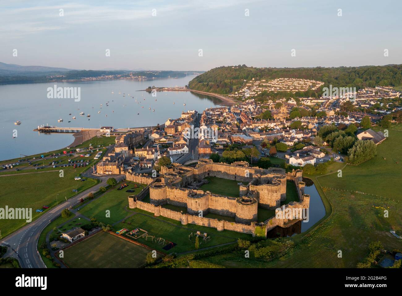 Beaumaris castle aerial hi-res stock photography and images - Alamy