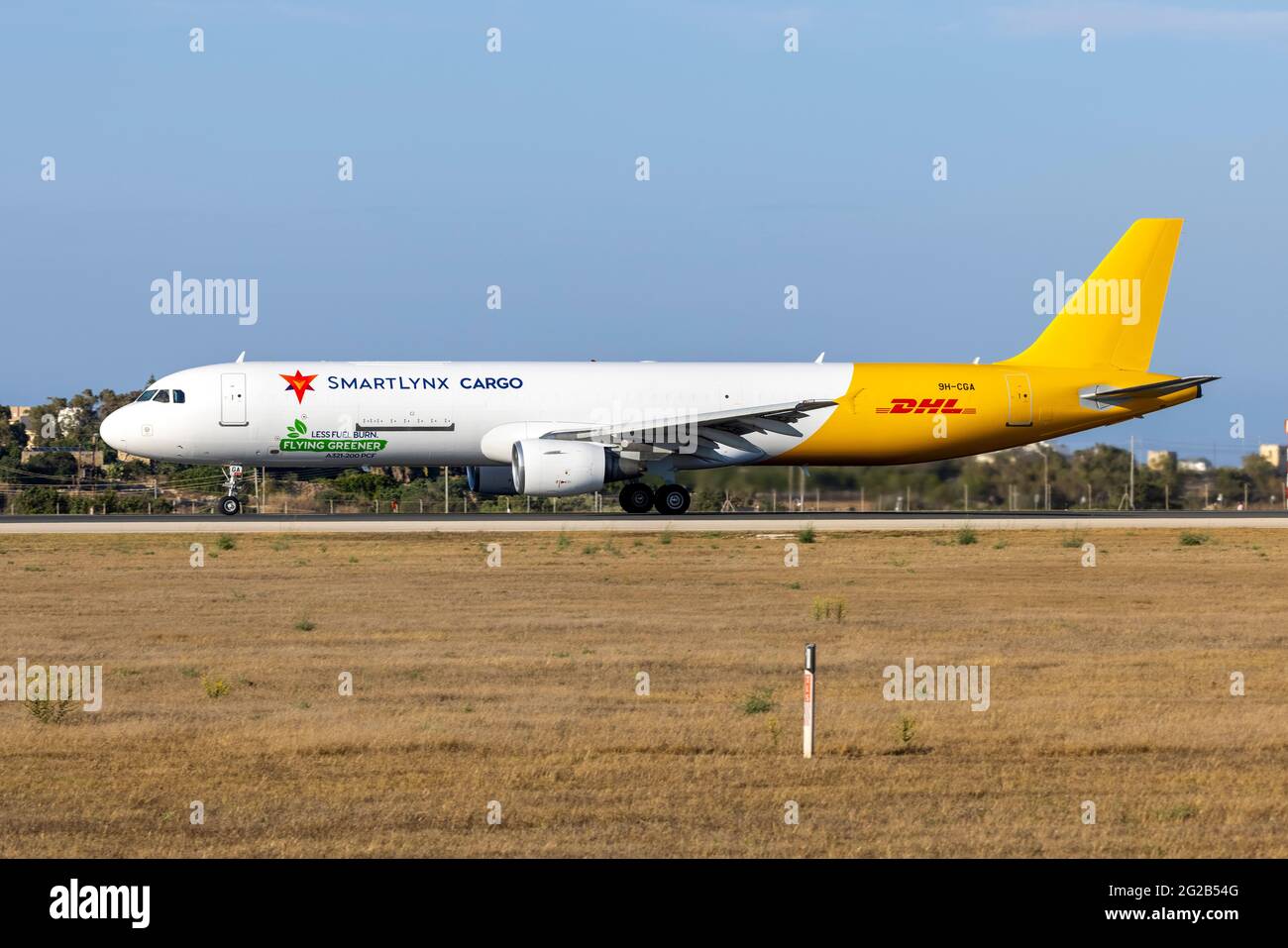 SmartLynx Cargo Airbus A321-211(PCF) (Reg: 9H-ACG) exiting freshly painted in SmartLynx Cargo ...