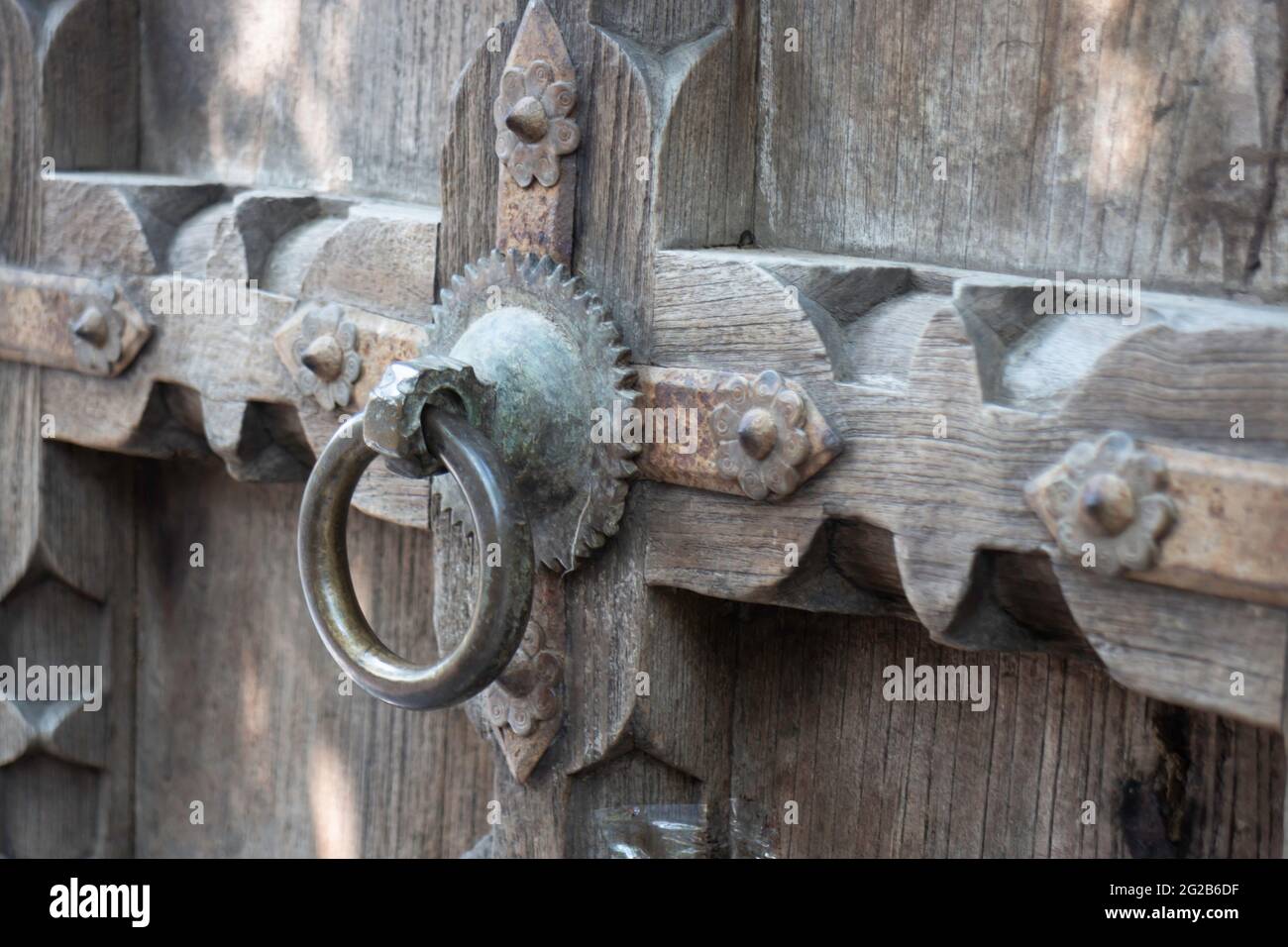 Old open wooden door with carved pattern, stock photo Stock Photo - Alamy
