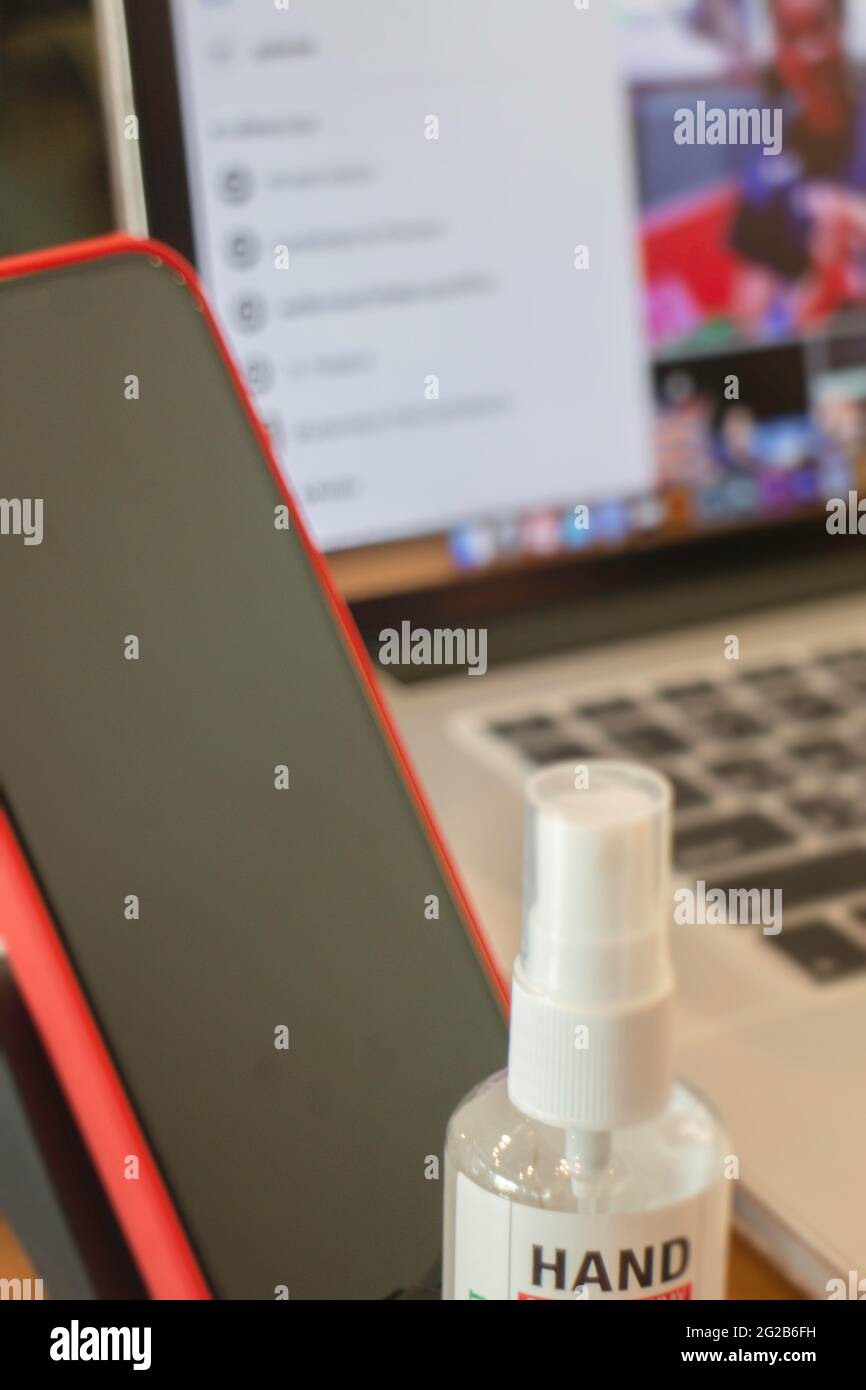 Wireless gadget on table of the coffee shop, stock photo Stock Photo ...