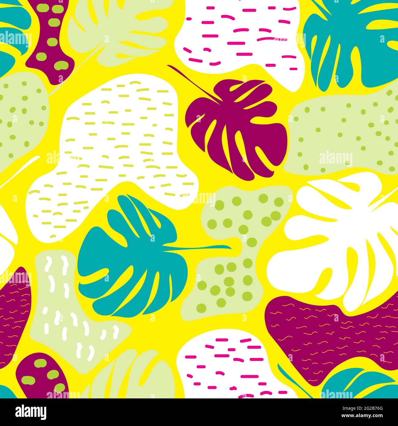 Seamless repeating pattern of tropical leaves Stock Vector Image & Art ...