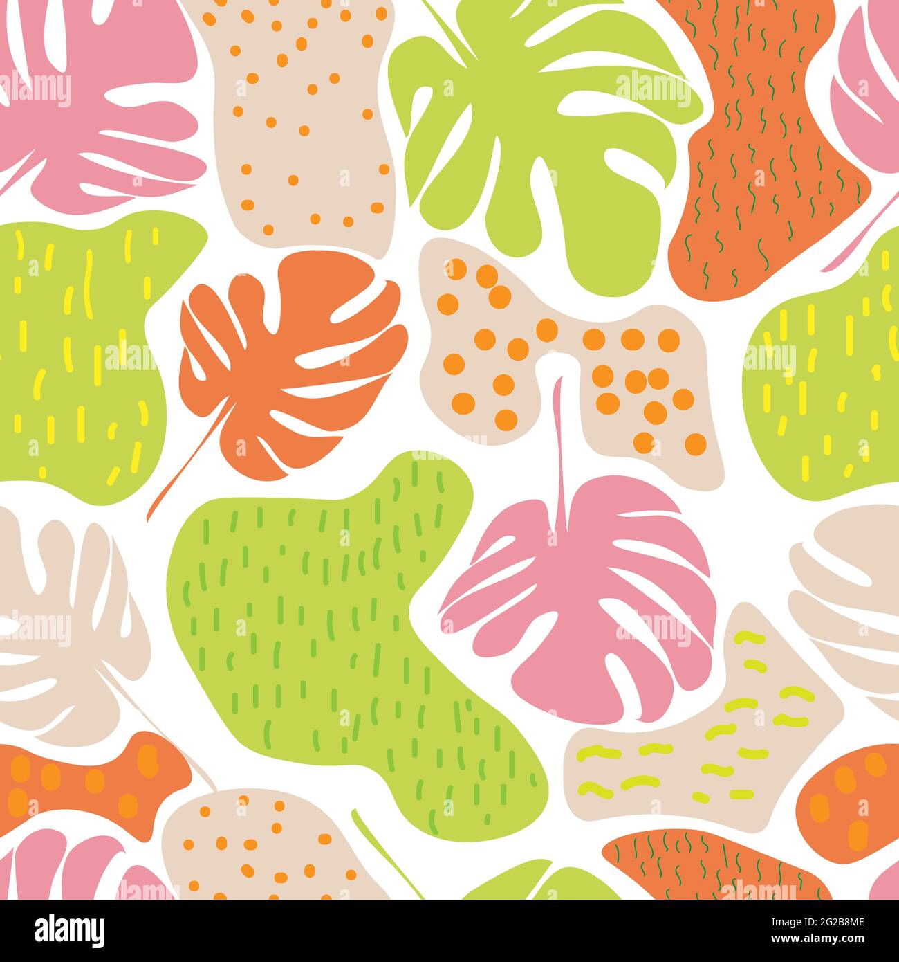 Seamless repeating pattern of tropical leaves Stock Vector Image & Art ...