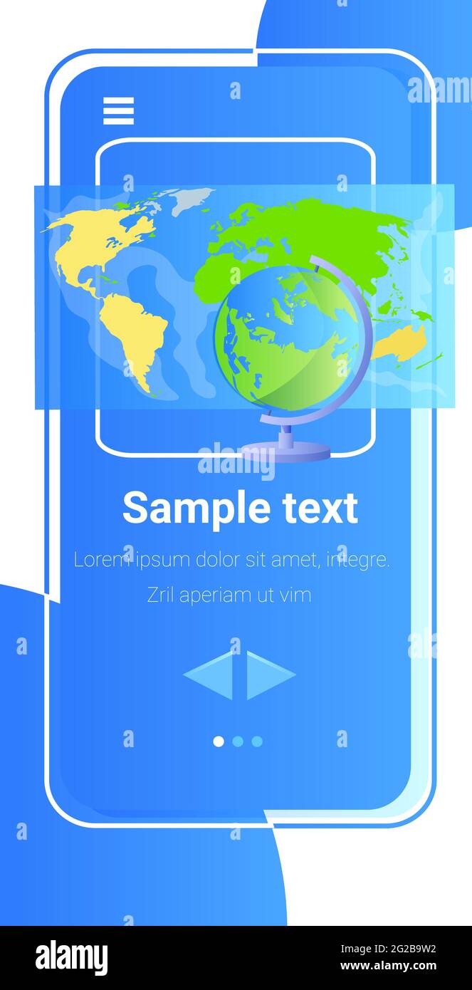 world map on smartphone screen global network internet connection ...