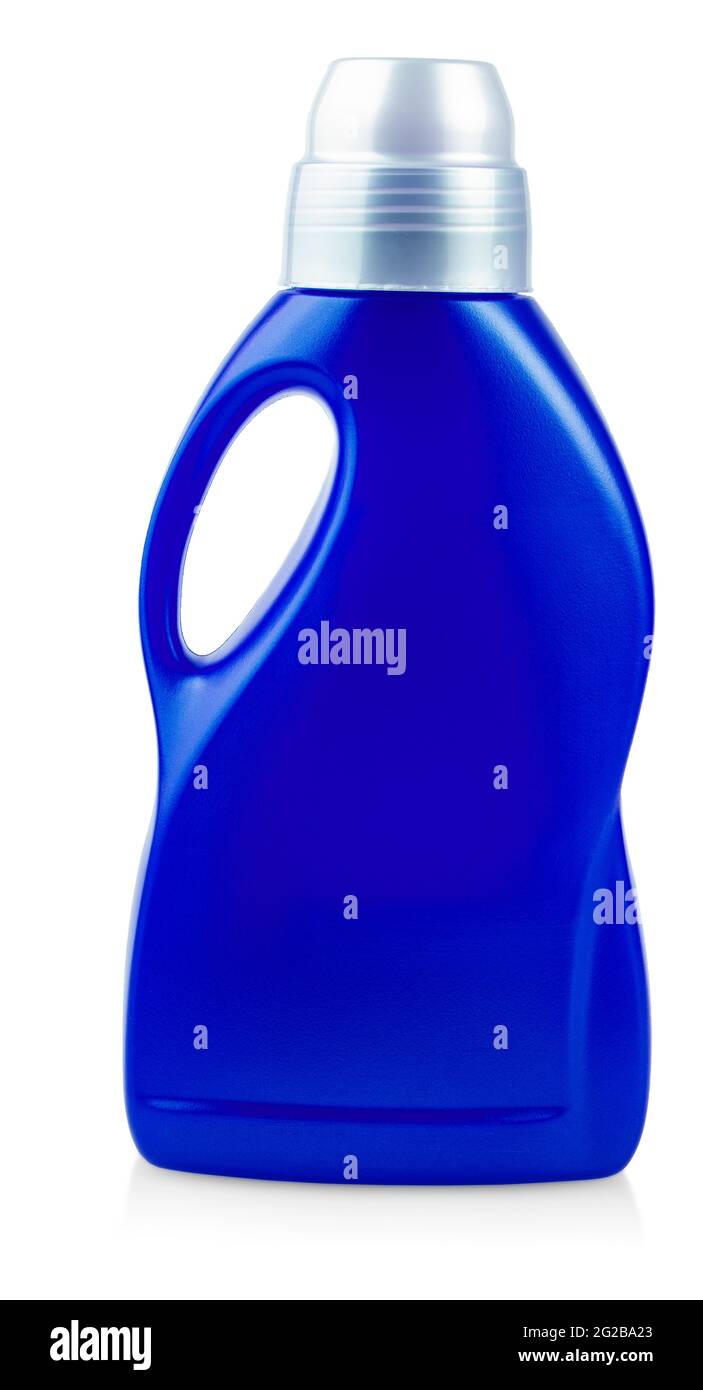 Blue plastic bottle isolated on white background Stock Photo - Alamy