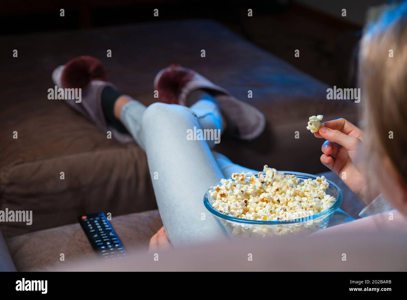 Person sitting too close in cinema hi-res stock photography and images ...