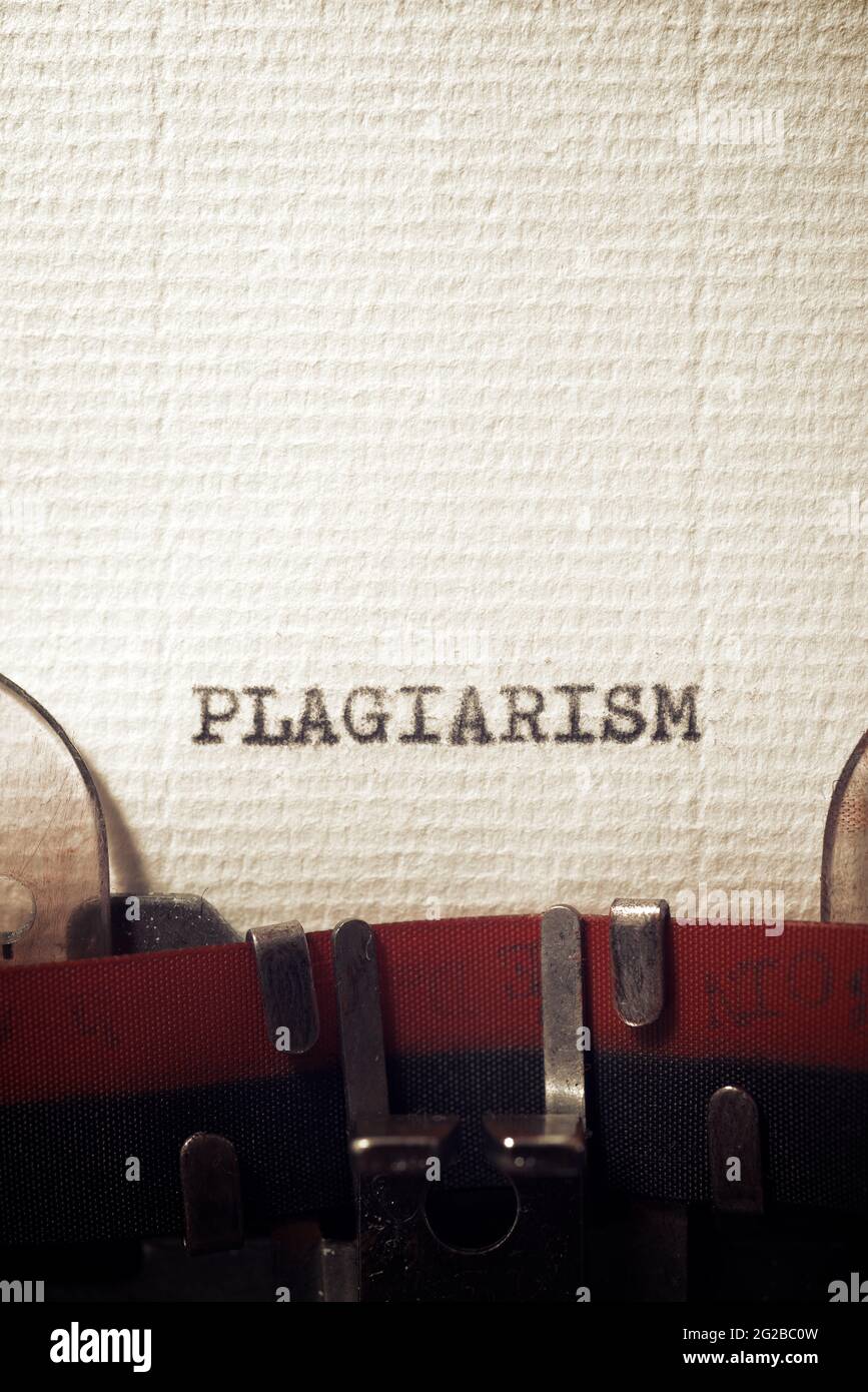 The word plagiarism written with a typewriter Stock Photo - Alamy