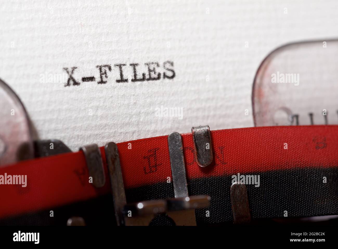 The word x-files written with a typewriter Stock Photo - Alamy