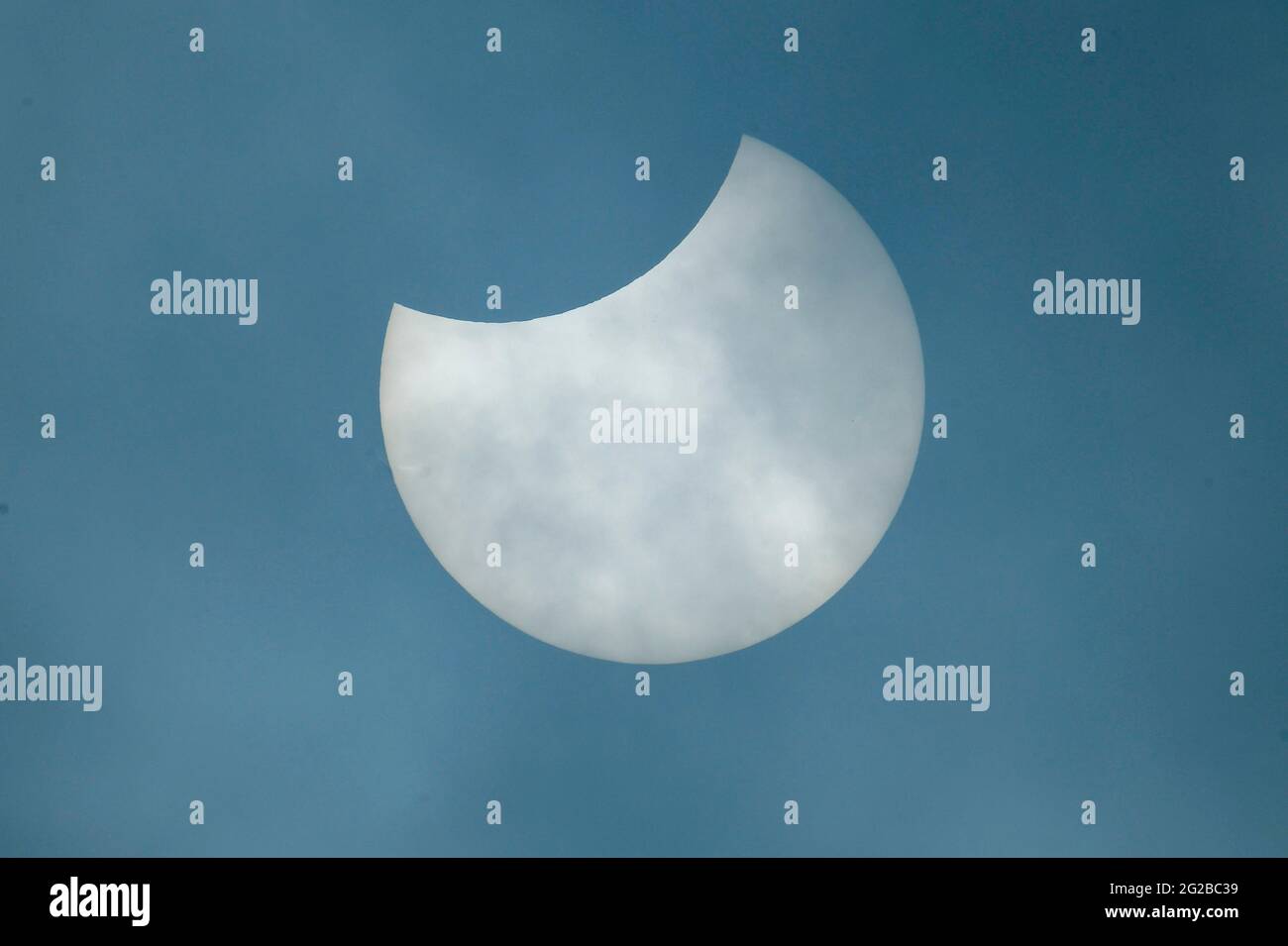 Crewkerne, Somerset, UK. 10th June 2021. UK Weather. The partial ...