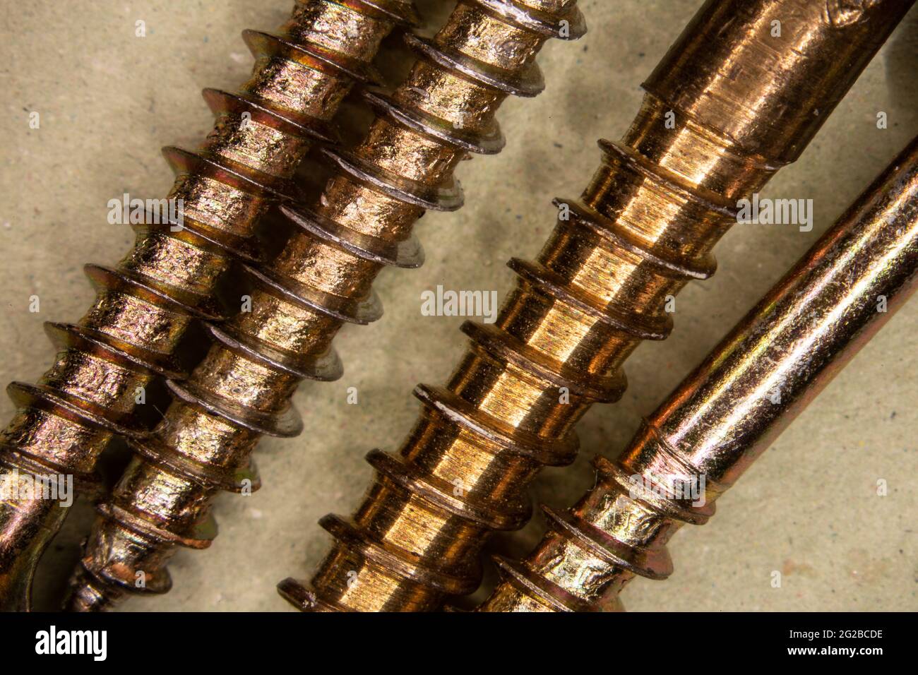 Brass screws thread under magnifying hi-res stock photography and ...