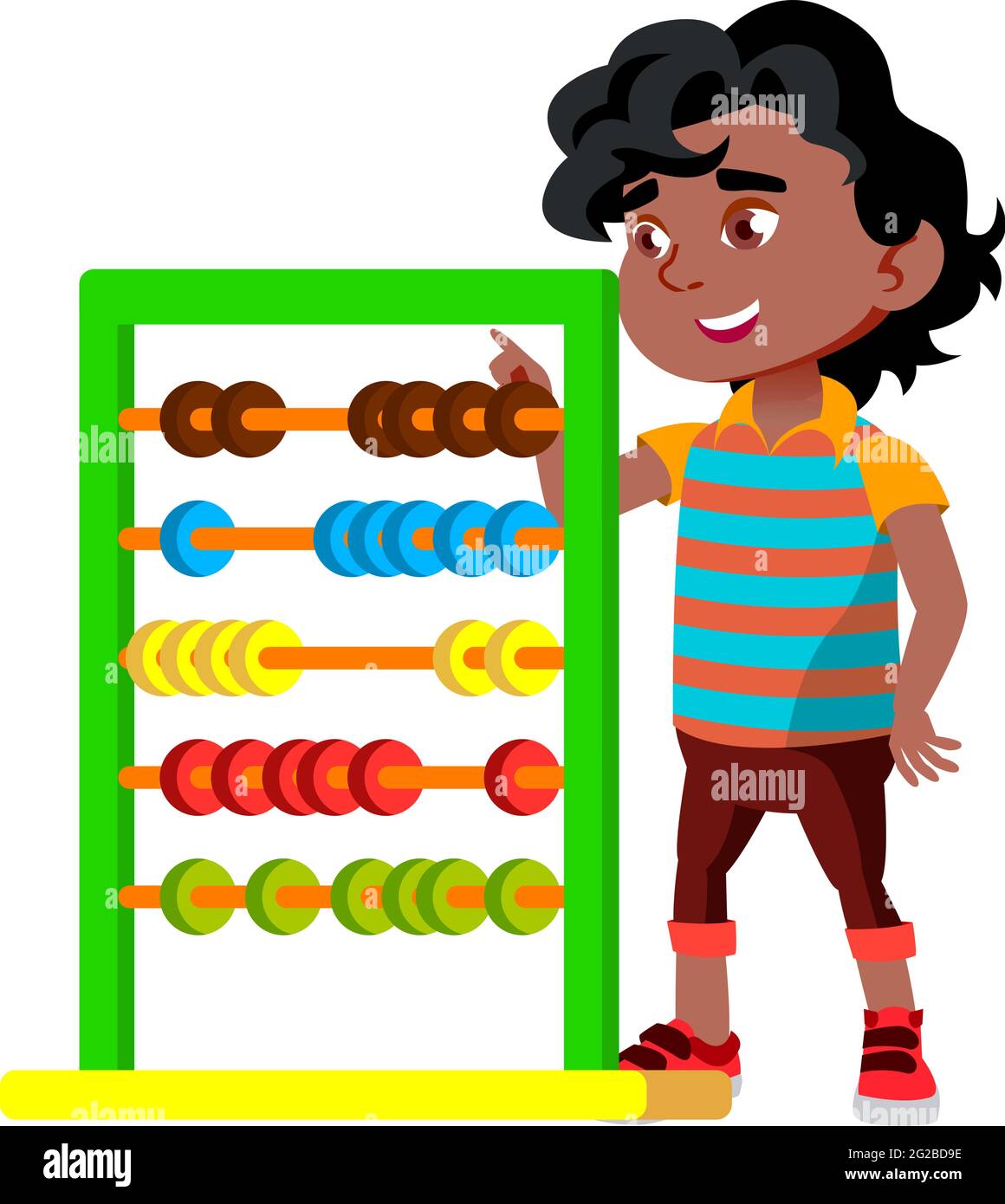 indian boy counting at mathematic lesson cartoon vector Stock Vector ...