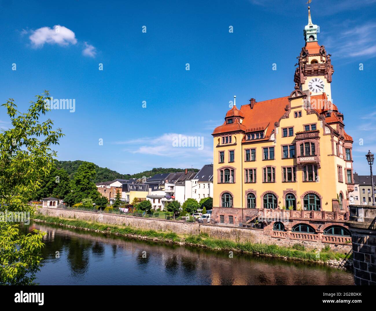Town hall of Waldheim in Saxony Stock Photo - Alamy