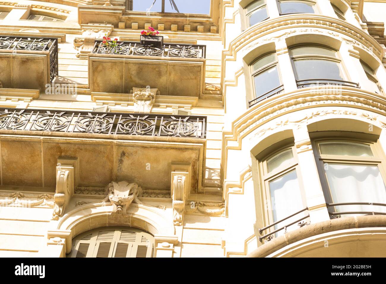 Classic windows of classic buildings in the centre of Barcelona ...