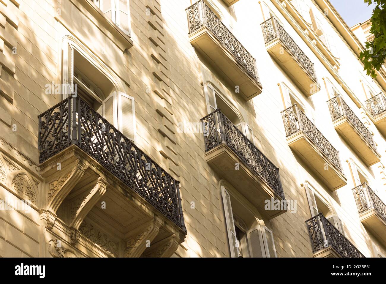 Classic windows of classic buildings in the centre of Barcelona ...