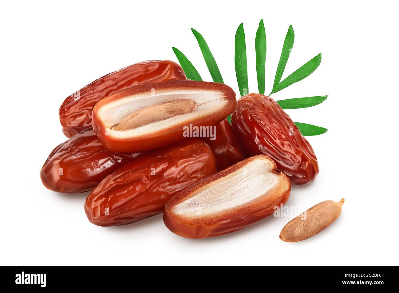 Dates isolated on white background with clipping path and full depth of ...