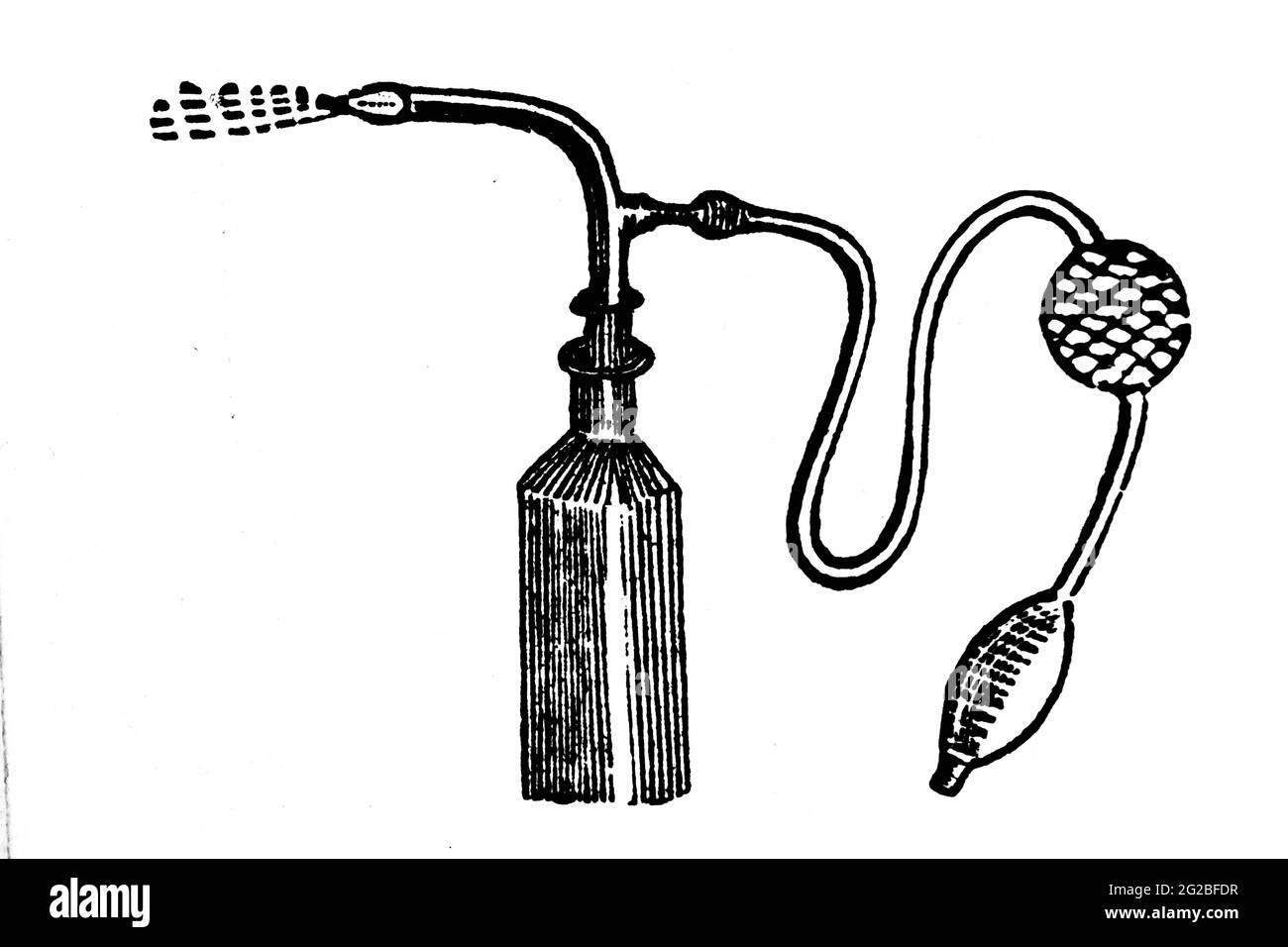 Medical Nebulizer – 1897 Original Vintage Engraved Illustration Stock ...