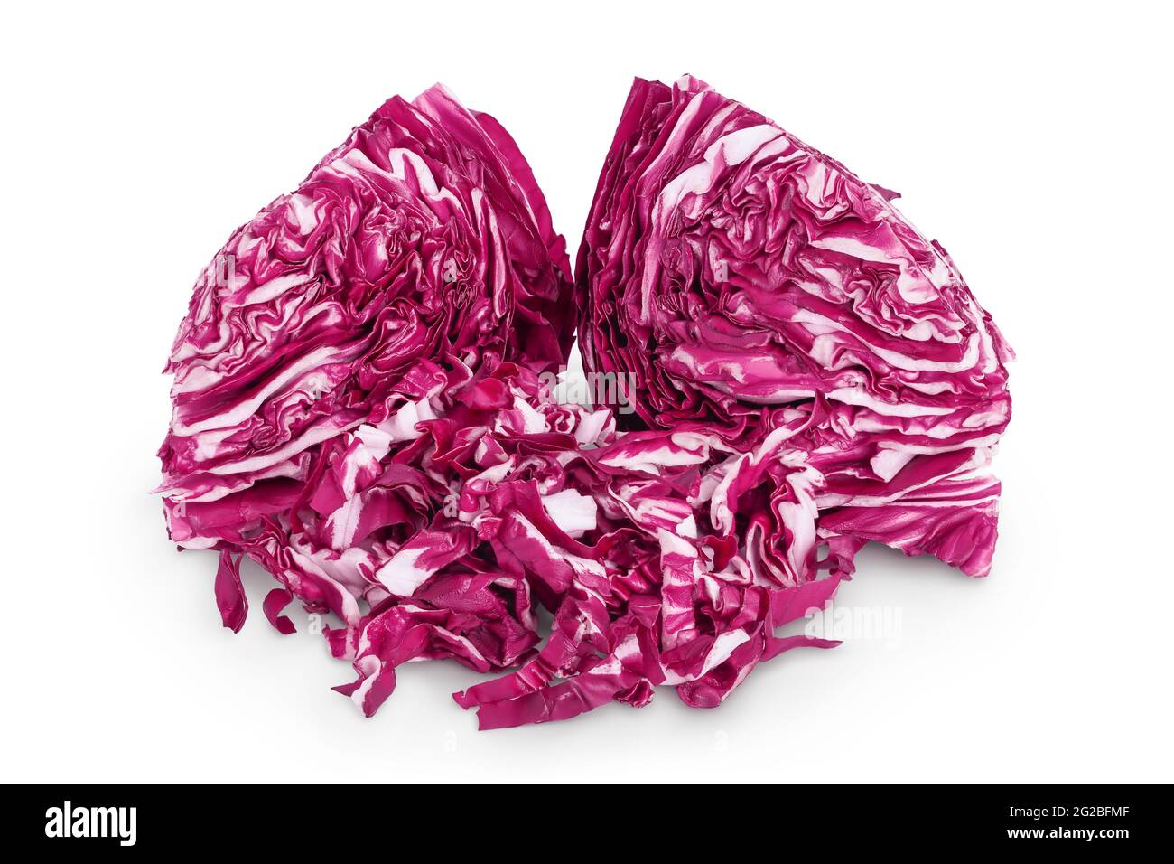 Fresh red radicchio salad isolated on white background with clipping ...