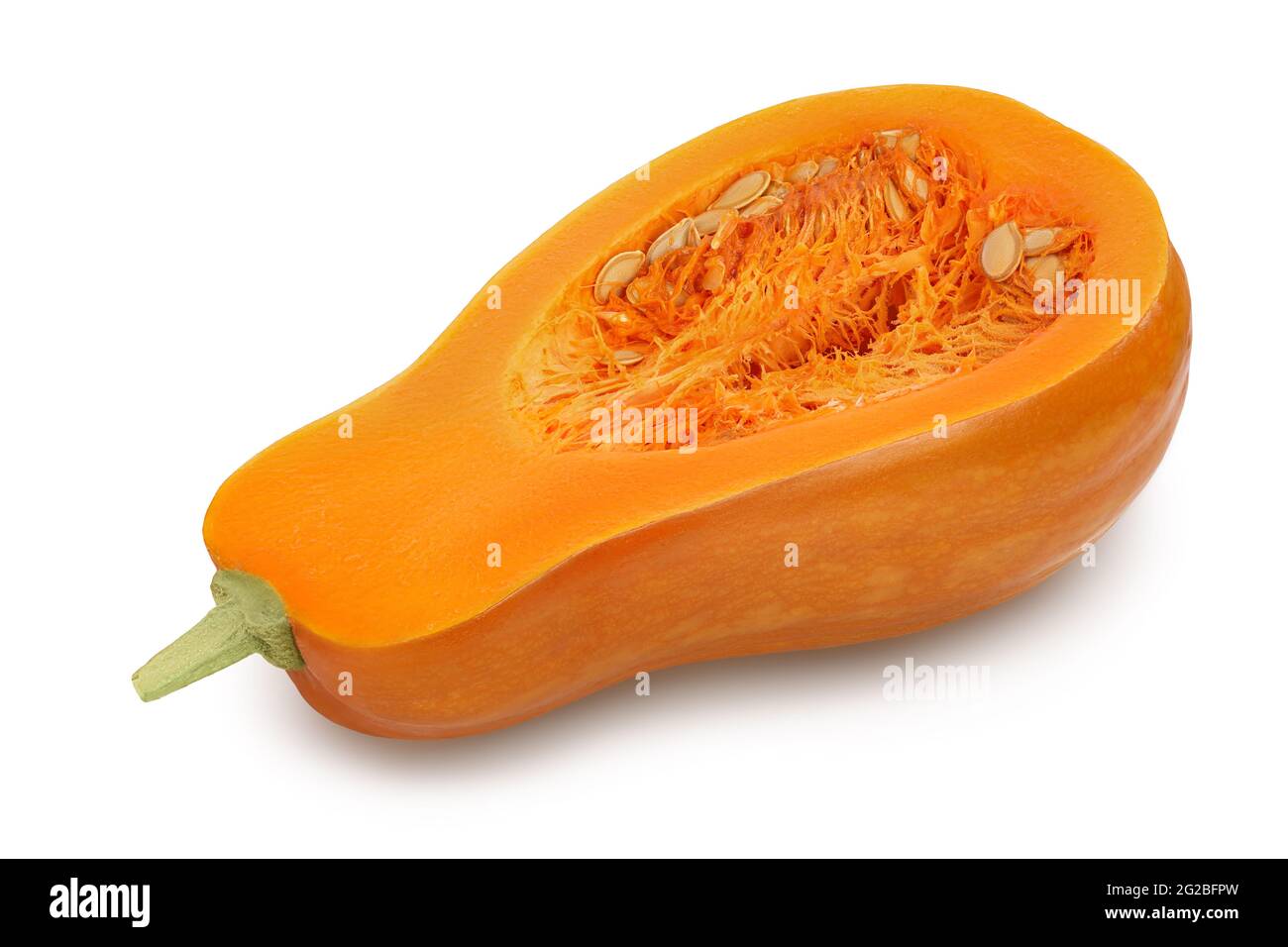 butternut squash half isolated on white background with clipping path ...
