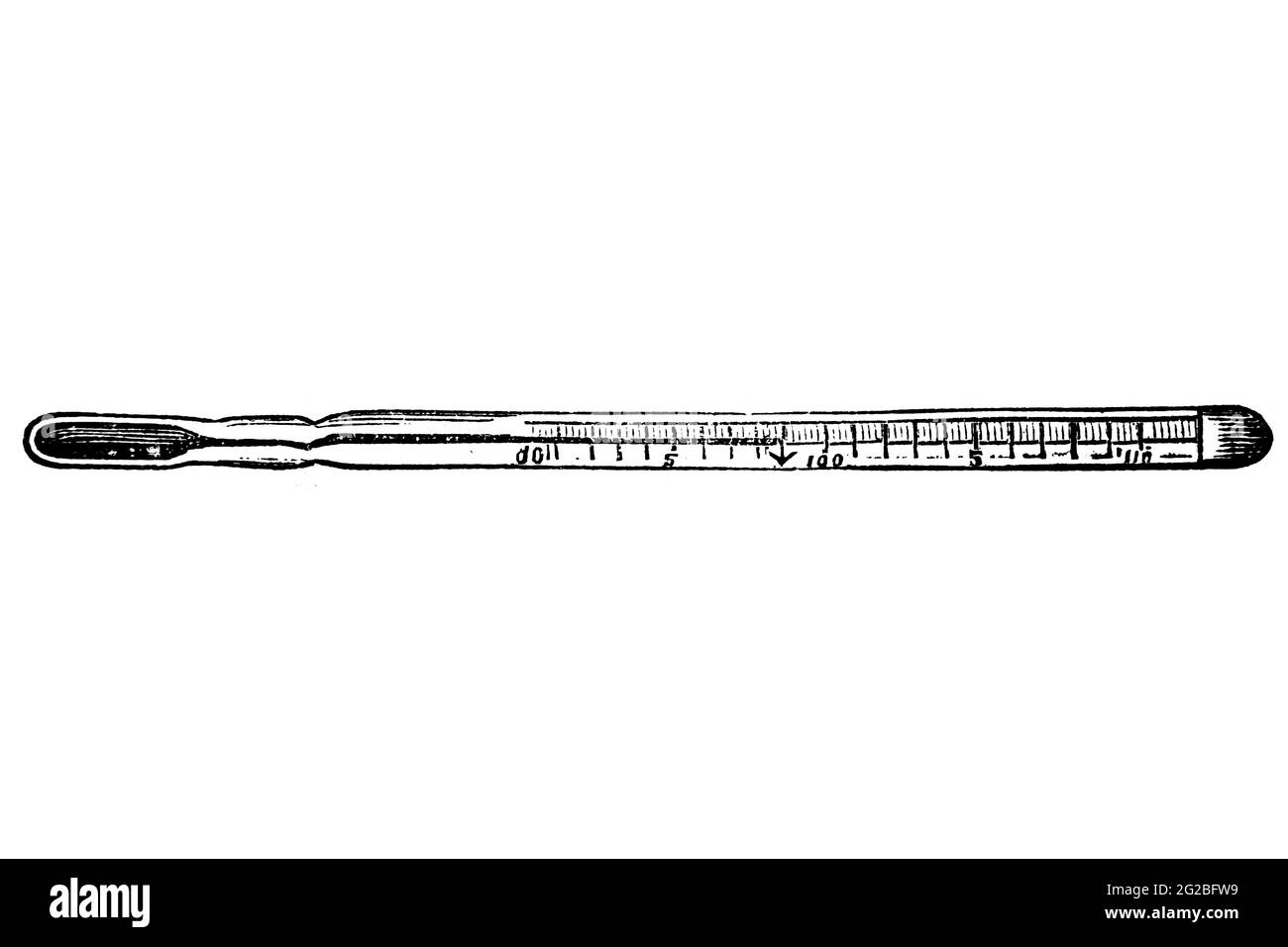 Medical Thermometer – 1897 Original Vintage Engraved Illustration Stock ...