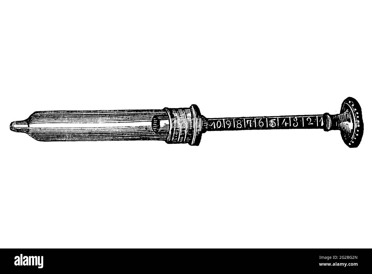 Pravaz Syringe – 1897 Original Vintage Engraved Illustration Stock ...