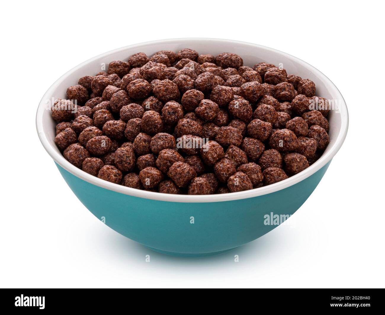 Chocolate Corn balls in bowl isolated on white background with clipping ...