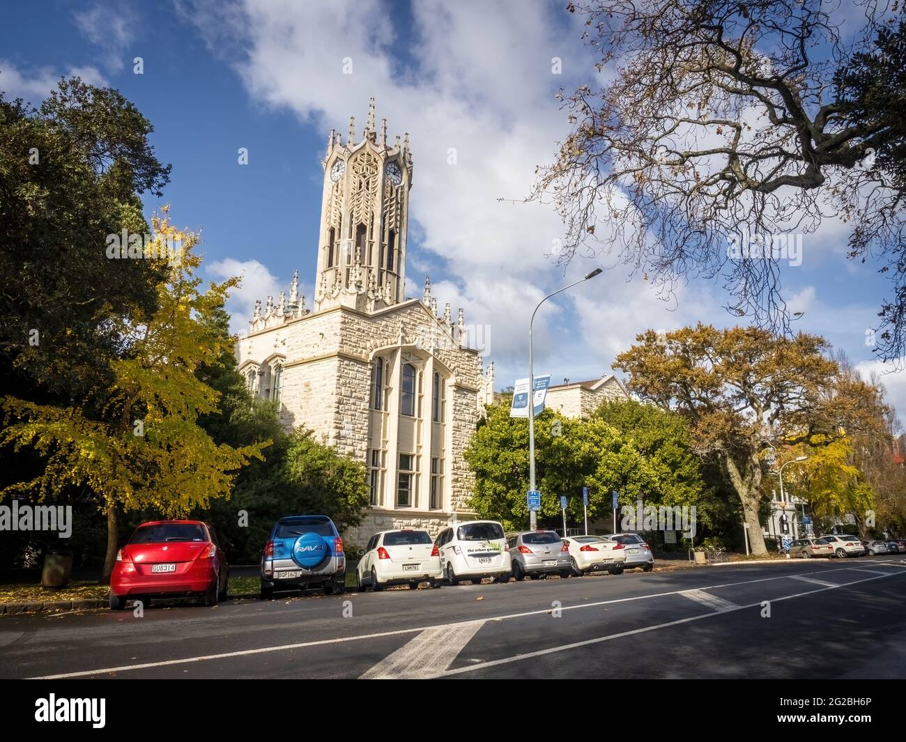 AUCKLAND, NEW ZEALAND - Jun 04, 2021: View of Auckland University Clock ...