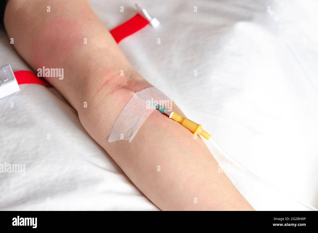 Intravenous drip in the hospital emergency room for first aid. health ...