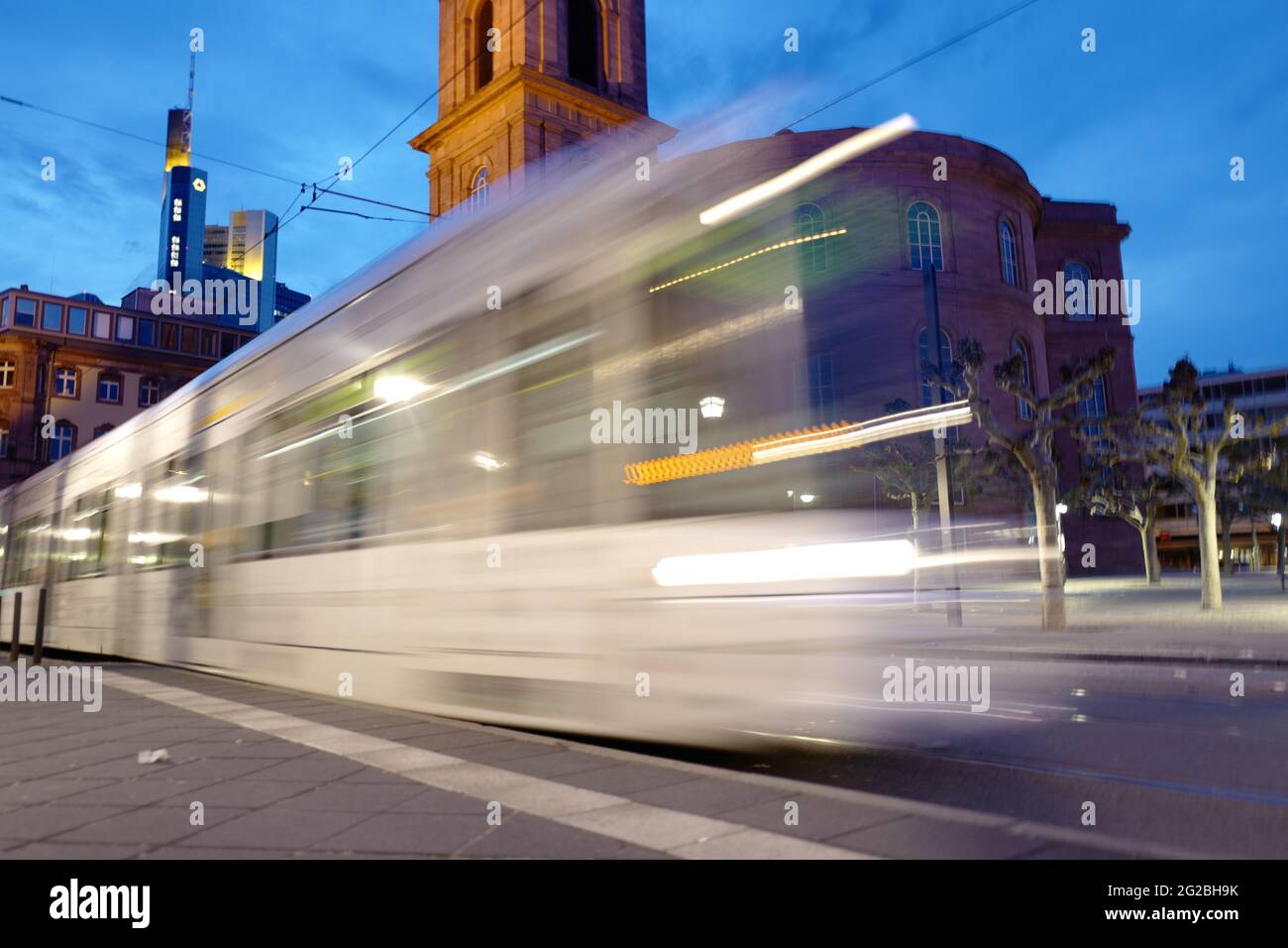 Speeding night tram hi-res stock photography and images - Alamy